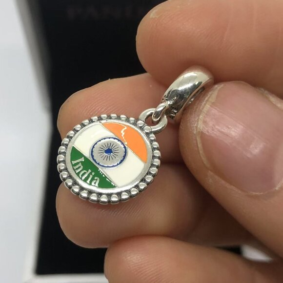 Pandora | Jewelry | Pandora India Flag Charm S925 Silver With Box ...